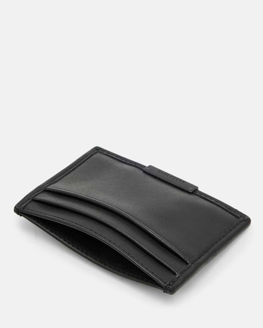 Dove Leather Cardholder Wallet Black | ALLSAINTS